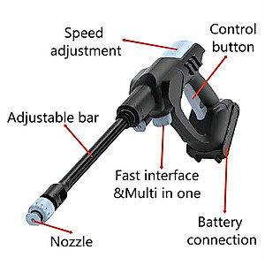 350W 30Bar Electric Pressure Washer 3.2L/min Cordless Pressure Washer Gun 2.8kg Portable Washer Power Washer Jet Washer with Adjustable Nozzle Accessories for Garden, Car, Patio, Yard, Driveways
