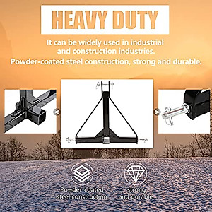 HECASA Standard 3 Point 2 inch Trailer Hitch Receiver Adapter Category One Tractor Tow Hitch Drawbar Adapter