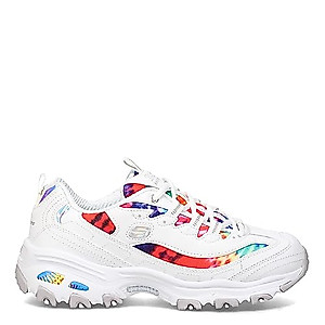 Skechers womens D'lites - Summer Fiesta Sneaker, White Multi, 8 US