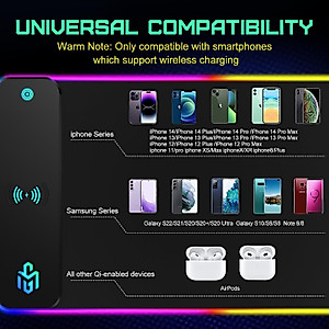 GIM Wireless Charging RGB Gaming Mouse Pad 10W, LED Mouse Mat 800x300x4MM, 10 Light Modes Extra Large Mousepad Non-Slip Rubber Base Computer Keyboard Mat for Gaming, MacBook, PC, Laptop, Desk