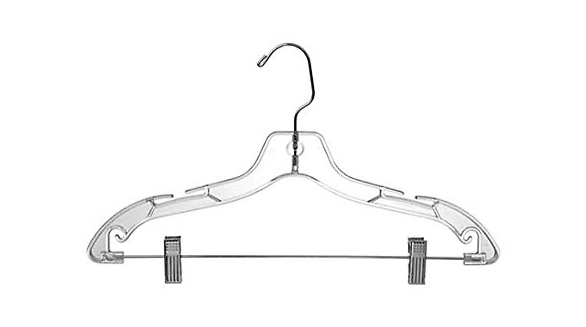 Only Hangers Clear Plastic 17" Suit Hanger Box of 100