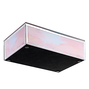 Hipiwe Pink Glass Jewelry Box Large Trinket Storage Box Treasure Box Decorative Jewelry Box Keepsake Box Jewelry Organizer for Women Girls