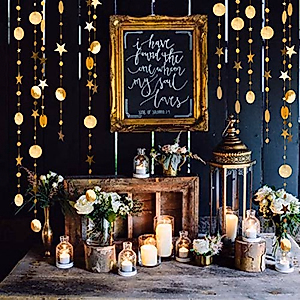 Gold Twinkle Little Star Party Garlands Glitter Hanging Moon Stars Decorations Kids Birthday Bday Baby Shower Wedding Ramadan EID Graduation Party Supplies