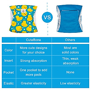 CuteBone Belly Wrap Male Dog Washable Puppy Diapers Reusable Doggie Diapers Medium 3pcs a Pack DM02M