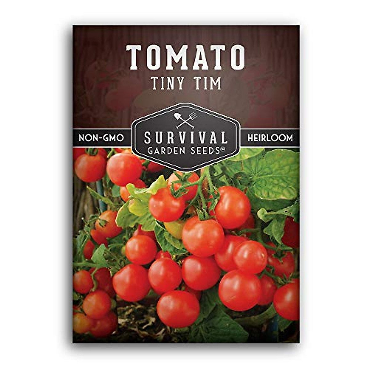 Survival Garden Seeds - Tiny Tim Tomato Seed for Planting - Packet with Instructions to Plant and Grow in Your Home Vegetable Garden - Non-GMO Heirloom Variety