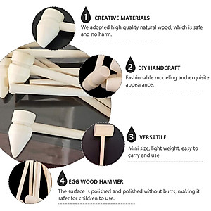NUOBESTY Mini Wooden Hammer Mallet Pounding Toy Wooden Crab Lobster Mallets Natural Hardwood Crab Hammer for Cracking Chocolate Hearts-30 Pieces