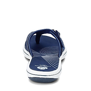 Clarks Women's Breeze Sea Flip-Flop, Navy Synthetic, 11