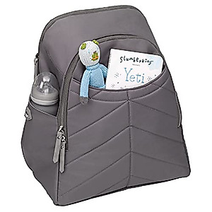 Petunia Pickle Bottom Inter-Mix Slope Backpack - Machine-Washable Diaper Bag - Ultimate His & Hers Backpack - Spacious & Versatile Bag - Compatible with Inter-Mix Systems - Charcoal Microfiber