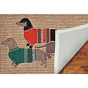 Liora Manne Whimsy Festive Dogs Rug, Indoor/Outdoor, Scatter Size, Neutral