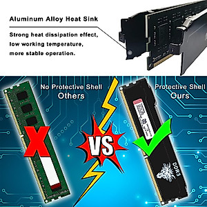 Yongxinsheng DDR3 8GB Kit (4GBx2) Desktop RAM 1600MHz PC3-12800 UDIMM Non-ECC Unbuffered 1.5V 2Rx8 Dual Rank 240 Pin CL11 PC Computer Memory Upgrade Module (Black)