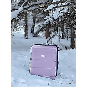 LUGGEX Expandable Carry On Luggage Sets 2 Piece - Lightweight Luggage with Spinner Wheels - Travel Suitcase with TSA Lock (Purple Suitcase)