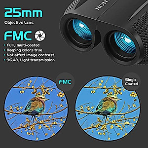 Hontry Binoculars for Adults and Kids, 10x25 Compact Binoculars for Bird Watching, Theater and Concerts, Hunting and Sport Games
