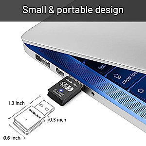 USB WiFi Bluetooth Adapter 2-in-1,Bluetooth Wireless External Receiver，600Mbps 2.4/5.8Ghz Dual Band Wireless Network,Plug and Play, for PC/Laptop/Desktop,Support Win7/8/8.1/10/Win 11