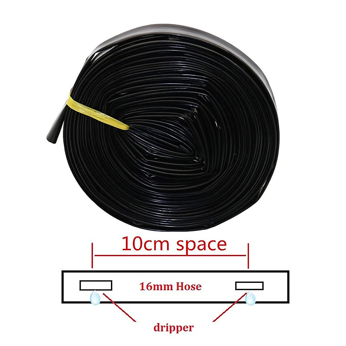 SLATIOM Agriculture Drip Irrigation Tape Greenhouse Watering System 16mm Drip Tape 10/15/20/30cm Space Soaker Hose (Color : 10cm Space, Size : 20m)