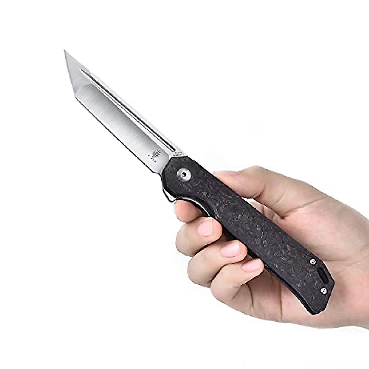Kizer Begleiter Pocket Folding Knife, Tanto Blade with Carbon Fiber Handle - Ki4458T3