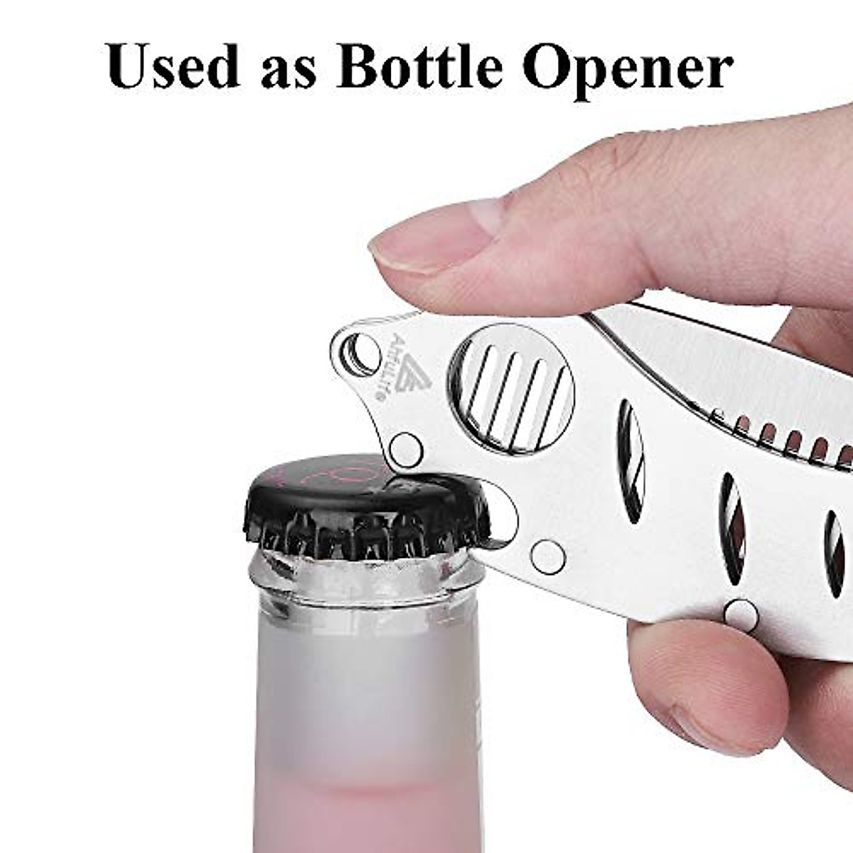 AhfuLife Stainless Steel Hair & Beard Comb, Multifunctional Folding EDC Pocket Comb with Bottle Opener, Anti-Static Hair & Beard Care Comb, Presented in Gift Box