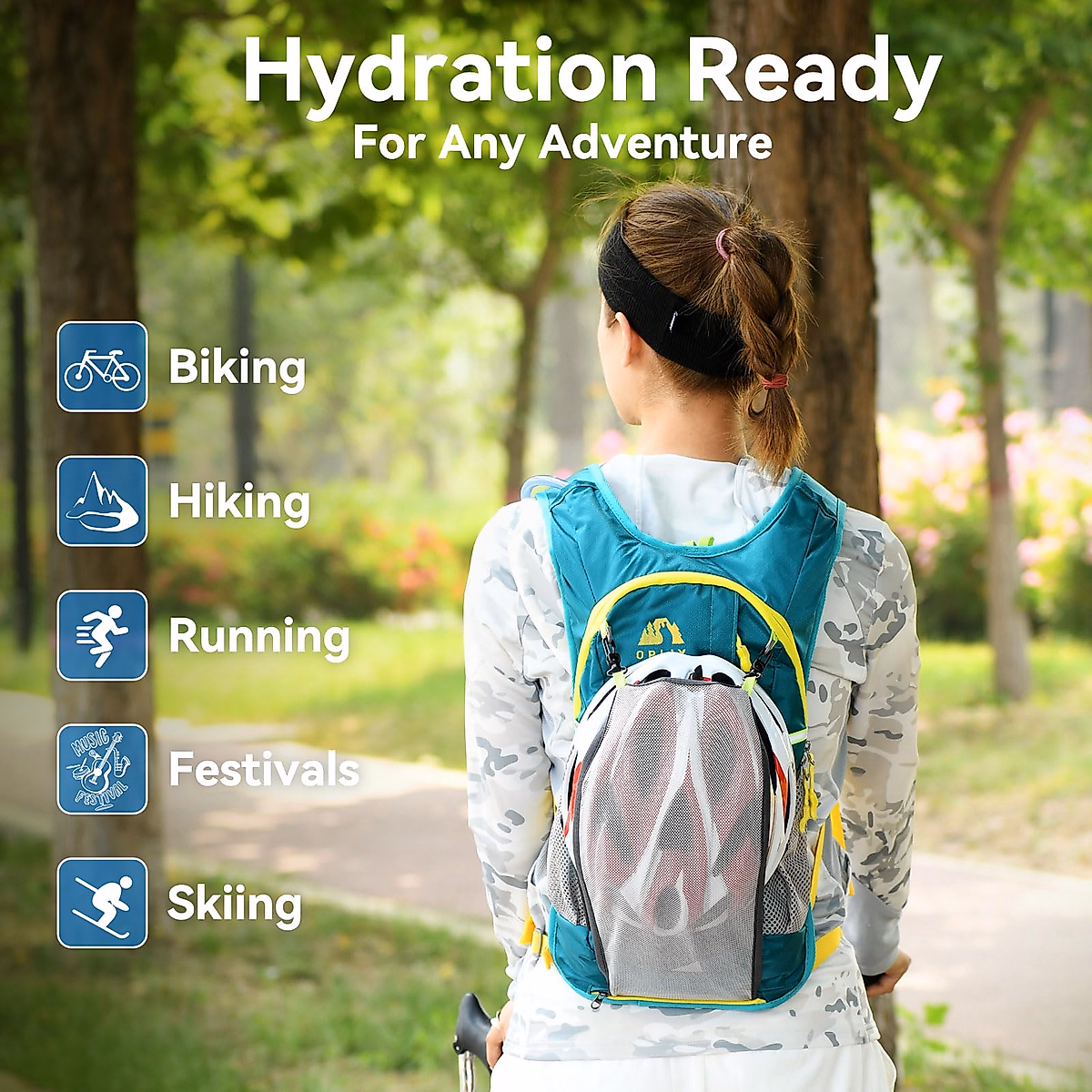 Hydration Pack,Hydration Backpack with 2L Hydration Bladder Lightweight Running Water Backpack for Women Men Kids (Dark Green)
