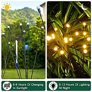 Elitecran Solar Garden Lights, 1 Pack 8 LED Solar Firefly Lights, IP65 Solar Landscape Light, Swaying Decorative Lights for Garden Yard Patio Path for Halloween Christmas (Warm Light, 1 Pack)