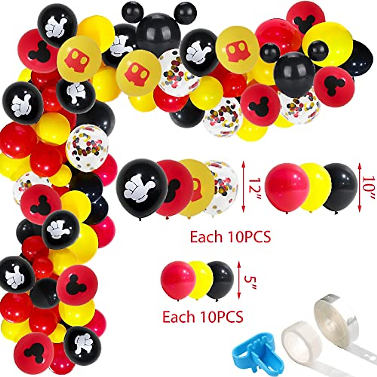 LetDec 214 PCS Mickey Twodles Birthday Party Decorations, Oh Twodles Balloons Arch Garland Kit, Mickey Two Backdrop, Mouse Themed TableCloth, Mickey Tableware for Boy 2nd Birtdhay Party Supplies