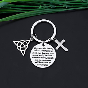 CYTING Irish Blessing Keychain May Those Who Love Us Love Us With Celtic Trinity Knot Good Luck Jewelry LDR Going Away Gifts