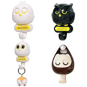 PEPOYO AI Creative Adhesive Coat Hooks，3Pcs Wink Cat Hooks for Hanging Towels, Hats,Coat,Cloth Bags, Belts, Key, for Wall Hanging, Family of Three（Black + White + Brown）