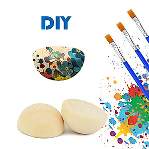 300pcs Half Wood Balls Unfinished Split Wood Balls Round Half Wooden Balls Wood Craft Balls Decorative Natural Mini Split Wood Balls for DIY Craft Christmas Ornaments (15mm)