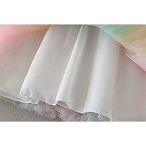 Meiqiduo Baby Girls Dress Infant Christening Birthday Wedding Bridesmaid Party Lace Tulle Flower Dresses (3M/0-6Months, Multicoloured)