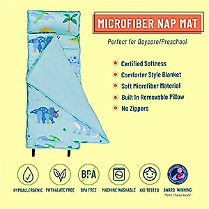 Wildkin 12 Inch Backpack Bundle with Microfiber Nap Mat (Dinosaur Land)