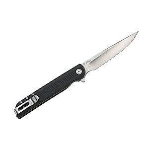 CRKT LCK + Large Folding Pocket Knife: Folder with Liner Lock, Plain Edge Drop Point Blade, Reinforced Nylon Handle with Pocket Clip 3810