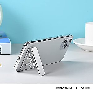 VEVOOD Mobile Phone Desktop Llazy Bracket Flat Back Support Shelf Multi-Functional Portable Aluminum Alloy Foldable Ssmall Bracket (Silver)