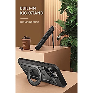 SUPCASE Unicorn Beetle Pro Mag Case for iPhone 13 Pro Max (2021 Release) 6.7 Inch, Compatible with MagSafe Full-Body Rugged Belt-Clip Case with Built-in Screen Protector & Kickstand (Space Gray)