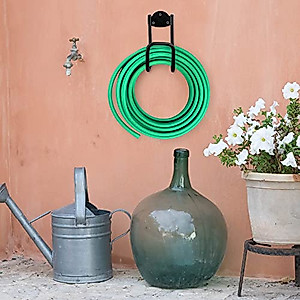 Hose Holder Wall Mount - Heavy-Duty Garden Water Hose Hanger Outdoor, Durable Hand-Forged Hose Rack Hook Mount for Expandable Hose (1, 14CM)