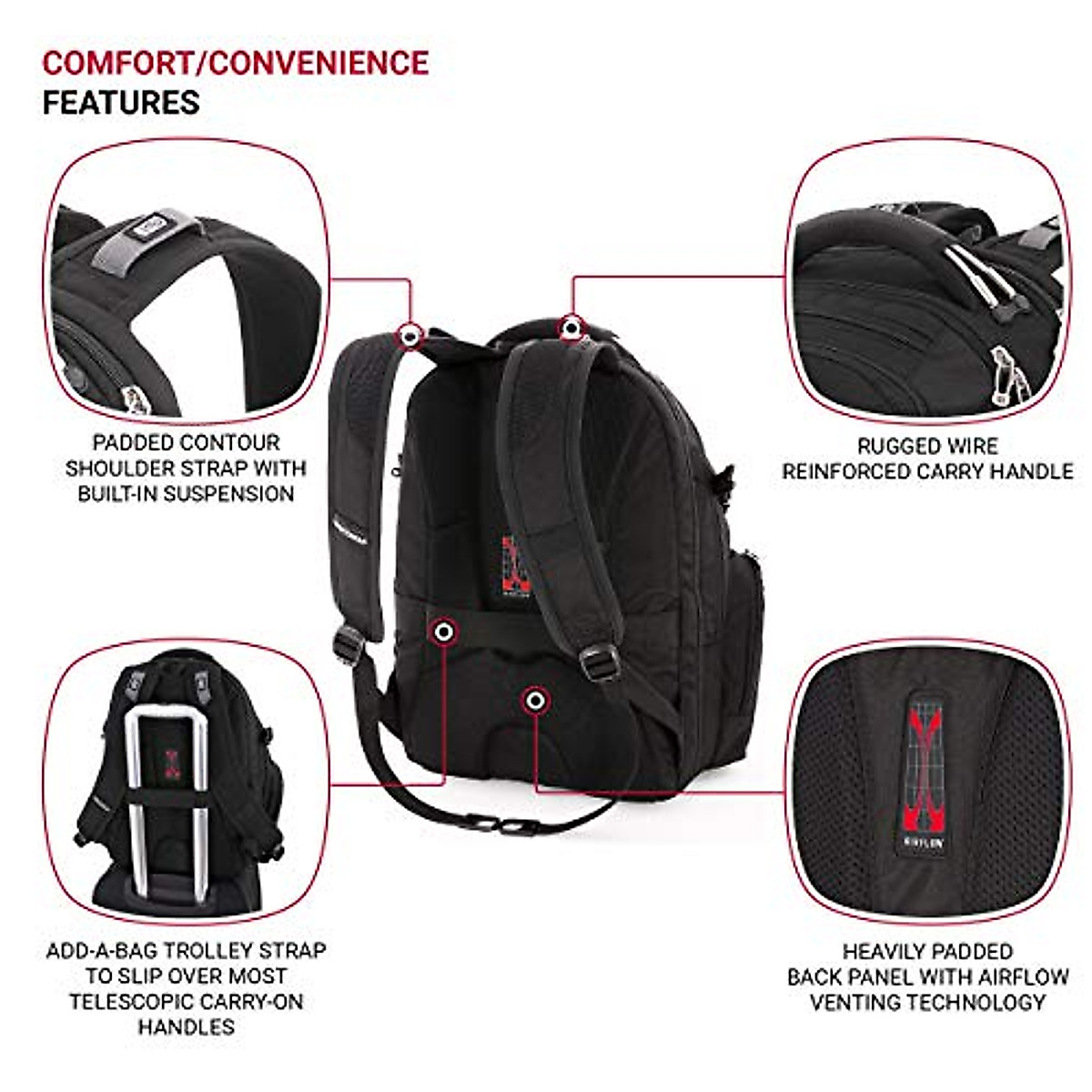 SwissGear Men's Laptop, Black, Large