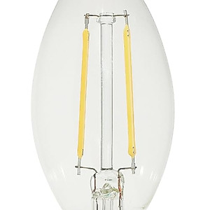 Westinghouse 4517220 3.3 Watt (40 Watt Equivalent) CA11 Dimmable Clear Filament LED Light Bulb, Candelabra Base, 6 Pack