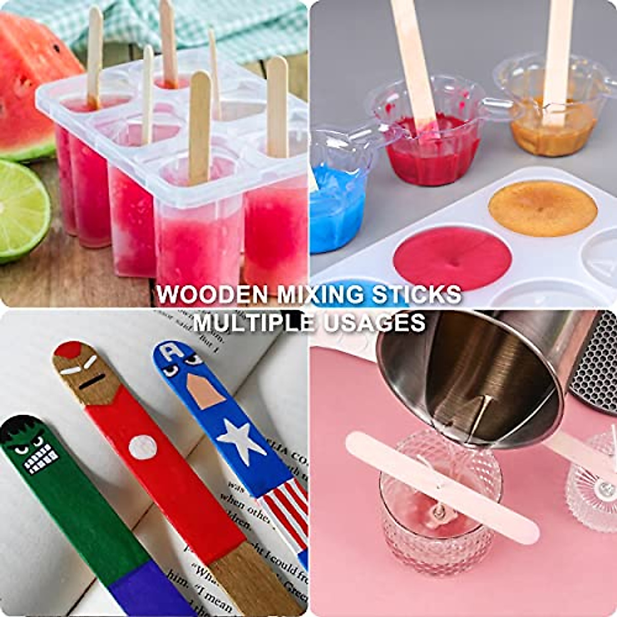 LET'S RESIN Epoxy Mixing Cups Kit,200Pcs Plastic Resin,30ml Disposable Measuring Cups,50 Wooden Stirring Sticks, Dropper, Mixing Cups for Epoxy Resin, Paint Mixing, Jewelry Making