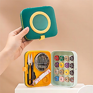Sewing Kit, 16 Threads Sewing Kit with Magnifier, Portable Travel Sewing Kit Family Sewing Thread Accessories Supplies, Needle and Thread Accessories DIY Sewing Supplies, Great Gift for Family Home
