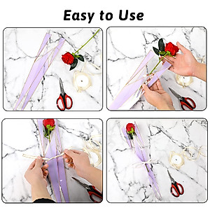 FOIMAS 120pcs Single Flower Sleeves Wrapping Bags Single Rose Florist Bouquet Packaging Bags for Floral Arrangement Supply Wedding Valentine's Day Mother's Day