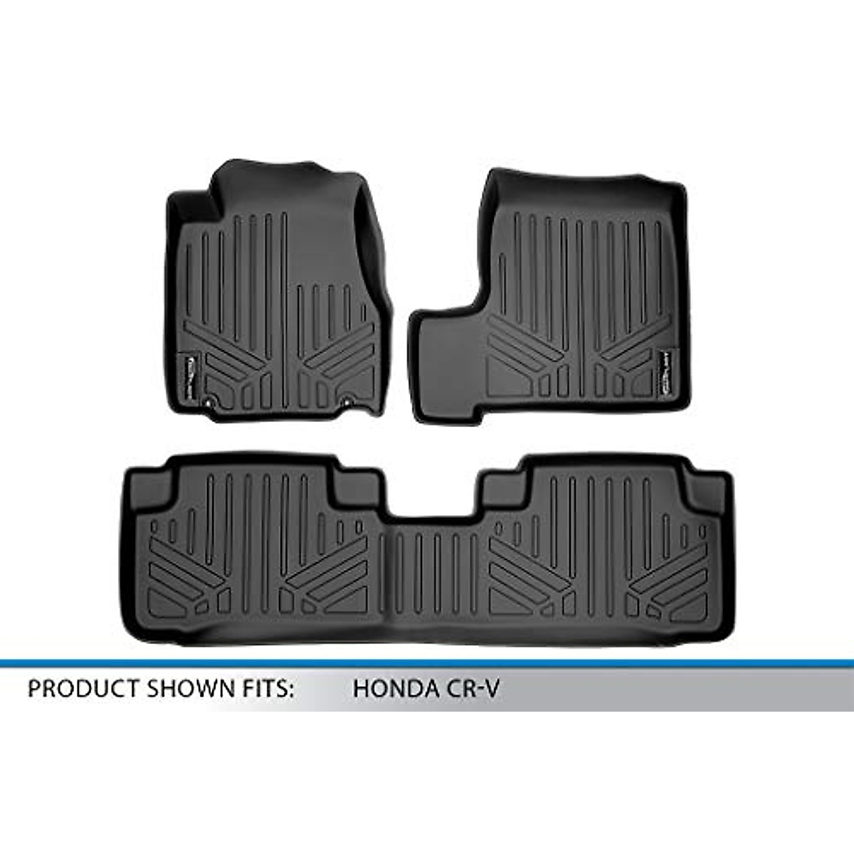 MAXLINER Floor Mats 2 Row Liner Set Black for 2007-2011 Honda CR-V