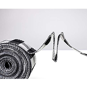 ATRBB White and Black Buffalo Plaid Ribbon Wired Edge Gingham Ribbon for Christmas Decoration and Bows Craft,10 Yards by 2.48 Inches (Style 1)