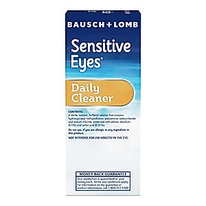 Contact Lens Solution by Bausch & Lomb, for Cleaning and Removing Deposits from Soft Contact Lenses, Daily Lens Cleaner, 1 Fl Oz