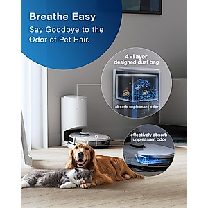 ECOVACS DEEBOT N10 PLUS Robot Vacuum and Mop Combo with Auto-Empty Station, Hands-Free Cleaning for 60 Days, 3800Pa Suction, 330mins Max Run-time, Precision Mapping with Lidar & dToF Sensors, White