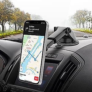 APPS2Car Suction Cup Magnetic Phone Mount for Car, Universal Dashboard Windshield Magnet Phone Holder Compatible with All Smartphones, Built-in 6 N52 Magnets