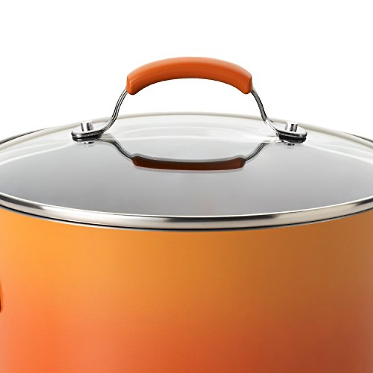Rachael Ray Brights Nonstick Stock Pot/Stockpot with Lid - 6 Quart, Orange