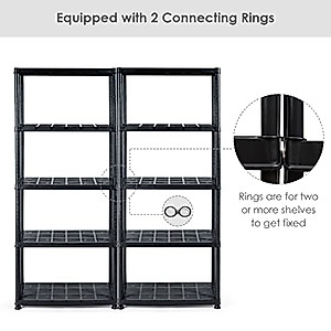 GLOBALWAY Julimoon 5-Tier Storage Shelf, Free Standing Storage Rack, Easy to Assemble, Multi-Use Storage Shelving Unit for Home/Office/Dormitory/Garage (28" L X 15" W X 67" H)