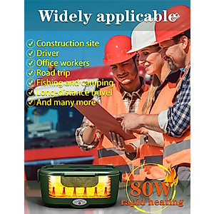 Electric Lunch Box for Adults, 80 W Fast Heating Portable Food Warmers for Car Truck Travel with 2 Stainless Steel Containers 1.5 Liters Heated Lunch Box Self Heating Food Heater for Work lonchera