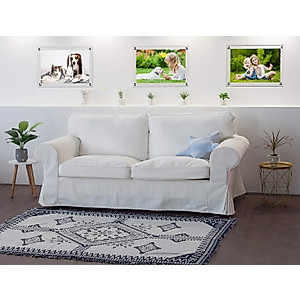 Magicool 11x14 Clear Acrylic Wall Mount Floating Double Panels Frameless Picture Frame for Picture Photo Degree Certificate Home or Office(Full Frame is 12.5 x 15.5 inch)