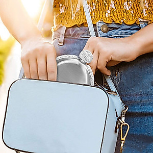 INTOR Hip Liquor Flask for Women, Leakproof Wine Flasks 304 Stainless Steel Rhinestone Portable Flask with Funnel, Women Girls Bling Gift(Silver/5oz)