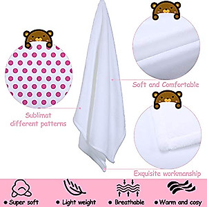 Boao 1 Piece Sublimation Baby Blankets 30 x 40 Inch Blank White Baby Receiving Blanket Fuzzy Soft Warm Blanket Infant Newborn Blanket for Crib Stroller DIY