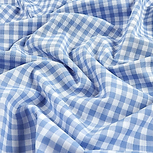 Richcheck 60" Gingham Check 1/4" Blue, Fabric by the Yard
