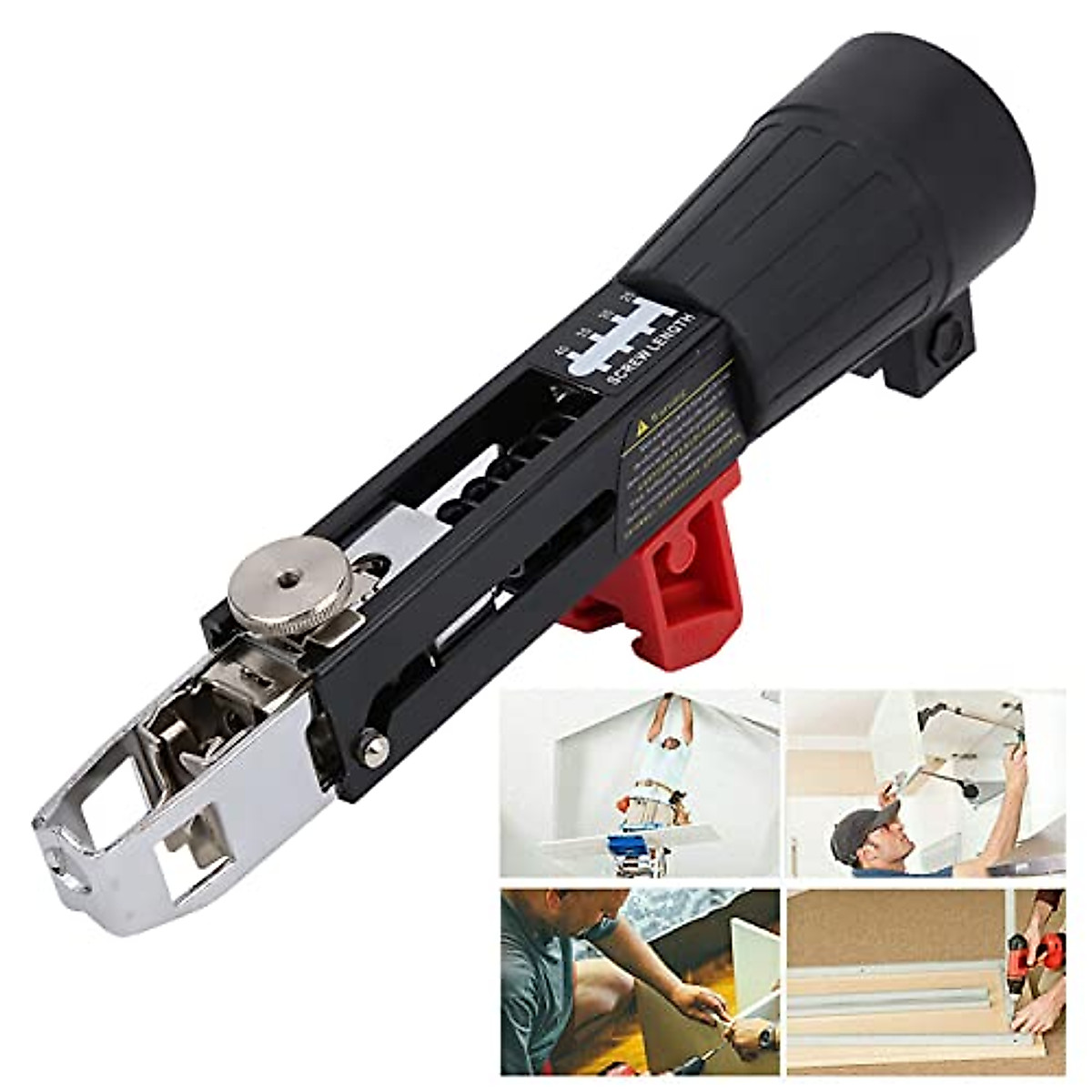 Chain Nail Gun Adapter Automatic Electric Drill Screw Tightening Equipment Screw Drill Chain Adapter Attachment for Gypsum Board/Partition Wall/Wood Board/Ceiling 45.5mm-145mm/1.8in-5.7in